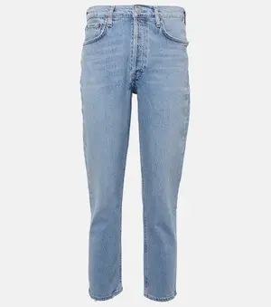 AGOLDE Agolde Riley High-Rise Cropped Jeans Blue