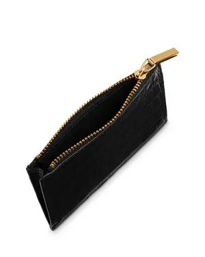 Whistles Croc Embossed Leather Coin Purse