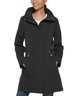 Cole Haan Travel Packable Raincoat - Black