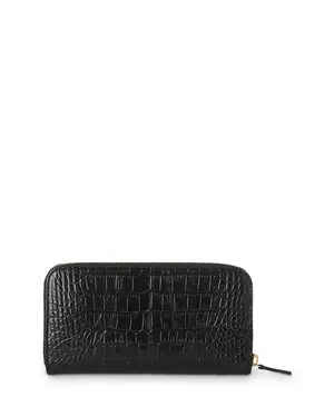 Whistles Croc Embossed Leather Long Wallet