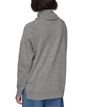 Whistles Cashmere Turtleneck Sweater - Gray