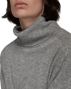 Whistles Cashmere Turtleneck Sweater - Gray