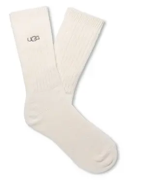 UGG Rib Knit Crew Socks - White