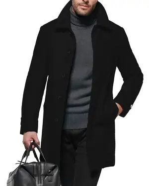 NORWEGIAN WOOL Down Filled Euro Coat - Black