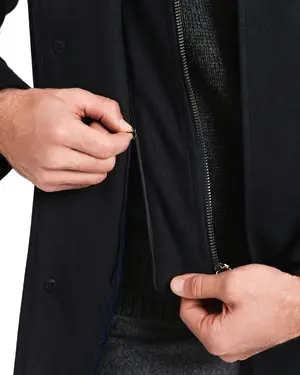 NORWEGIAN WOOL Down Filled Coat - Navy