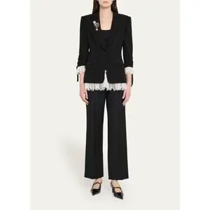 Cinq À Sept Roxie Blazer With Lace - Black White