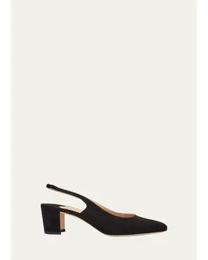 Manolo Blahnik 50mm Allurasa Slingback Pump - Black