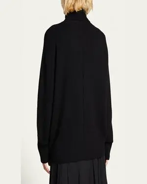 THE ROW Stepny Wool-cashmere Turtleneck Top - Black