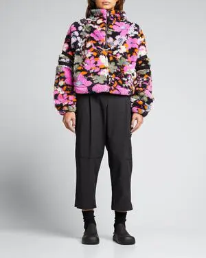 Free People Hit The Slopes Printed Fleece Jacket - Pink