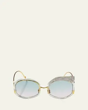 Anna-Karin Karlsson Rose Et Le Reve Round Sunglasses - Jade