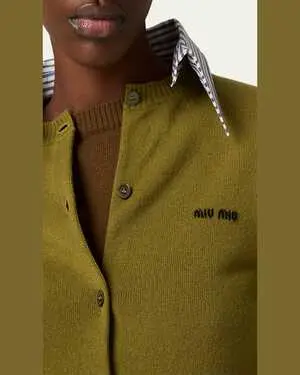 Miu Miu Cashmere Knit Cardigan - Tabacco Celeste