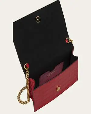 Alexander McQueen Mini Mock-croc Crossbody Bag With Skull