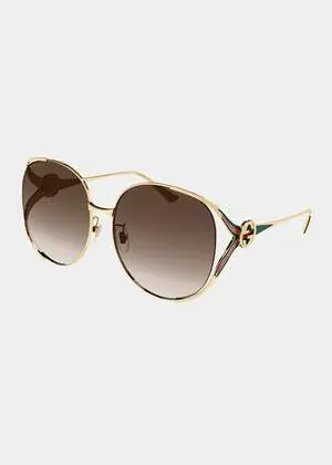 Gucci Oversized Oval GG Sunglasses 007 Gold