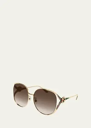 Gucci Oversized Oval GG Sunglasses Gold