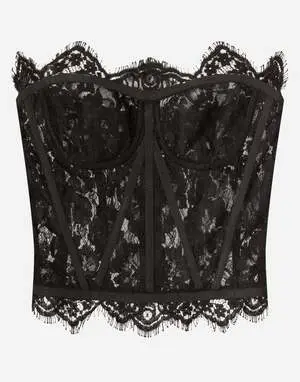 Dolce & Gabbana Short Galloon Lace Bustier - Black