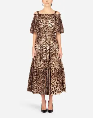 Dolce & Gabbana Leopard-print Poplin Dress - Multicolor