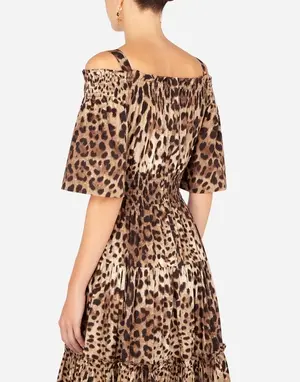 Dolce & Gabbana Leopard-print Poplin Dress - Multicolor