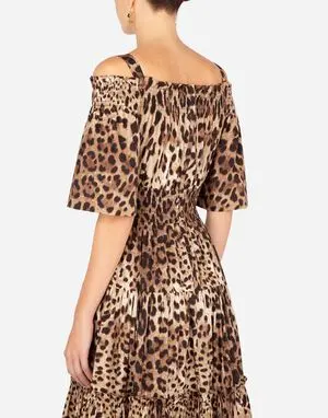 Dolce & Gabbana Leopard-print Poplin Dress - Multicolor