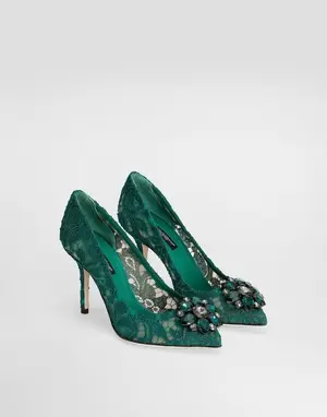 Dolce & Gabbana Lace Pumps With Brooch - Green