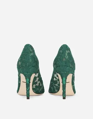 Dolce & Gabbana Lace Pumps With Brooch - Green