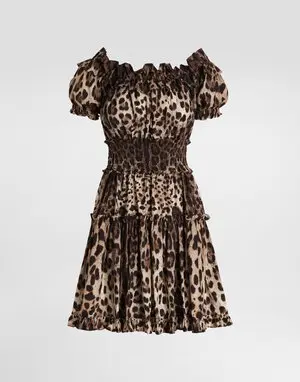 Dolce & Gabbana Short Leopard-print Poplin Dress - Multicolor