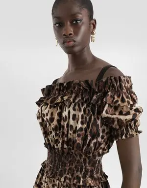 Dolce & Gabbana Short Leopard-print Poplin Dress - Multicolor
