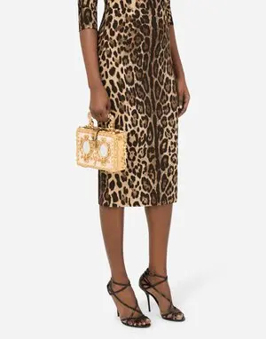 Dolce & Gabbana Calfskin Dolce Box Bag With Rhinestone And Mirrored Detailing - Multicolor