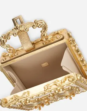 Dolce & Gabbana Calfskin Dolce Box Bag With Rhinestone And Mirrored Detailing - Multicolor