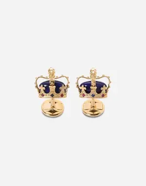 Dolce & Gabbana Royal Cufflinks 18-carat Lapis Lazuli, Rubies, And Blue Sapphires - Yellow Gold