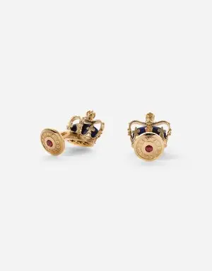 Dolce & Gabbana Royal Cufflinks 18-carat Lapis Lazuli, Rubies, And Blue Sapphires - Yellow Gold