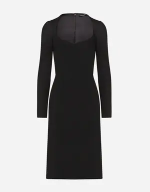 Dolce & Gabbana Long-sleeved Cady Midi Dress