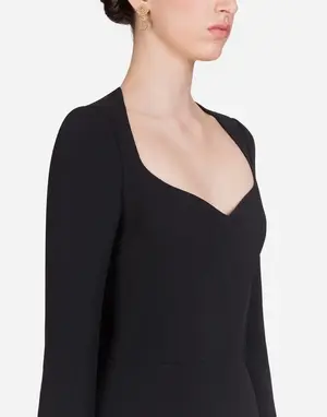 Dolce & Gabbana Long-sleeved Cady Midi Dress