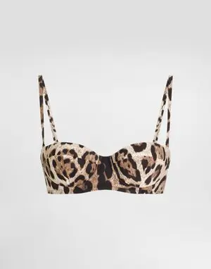Dolce & Gabbana Leopard Print Balconette Bikini Top - Stampa Leo