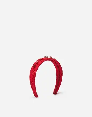 Dolce & Gabbana Headband With Rhinestone And Stone Embellishments - Red