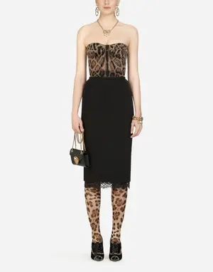 Dolce & Gabbana Leopard-print Tulle Bustier