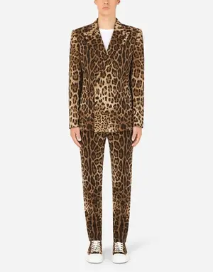 Dolce & Gabbana Double-breasted Sicilia-fit Suit With Leopard Print - Animal Print