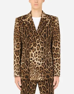 Dolce & Gabbana Double-breasted Sicilia-fit Suit With Leopard Print - Animal Print