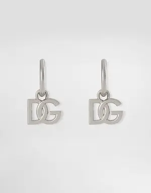 Dolce & Gabbana Dg Logo Hoop Earrings - Silver