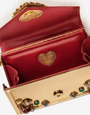 Dolce & Gabbana Small Metallic Devotion Bag With Bejeweled Detailing