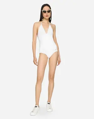 Dolce & Gabbana Plunging Neckline One-piece Swimsuit