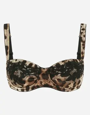 Dolce & Gabbana Dolce & Gabbana Leopard Print Satin Balconette Bra Animal Print