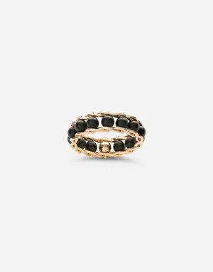 Dolce & Gabbana Sicily Ring In 18-carat Gold And Black Jade - Yellow Gold