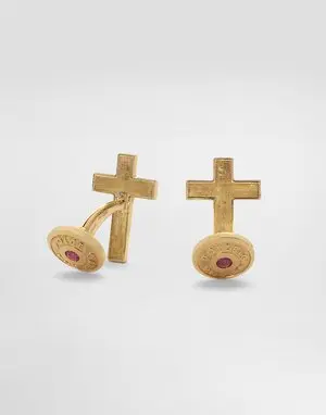 Dolce & Gabbana Sicily Cufflinks 18 Carat Yellow And Rubies