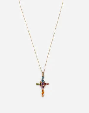 Dolce & Gabbana Rainbow Gemstone Pendant Necklace