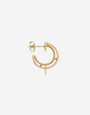 Dolce & Gabbana Lettering Earring In 18-carat Yellow