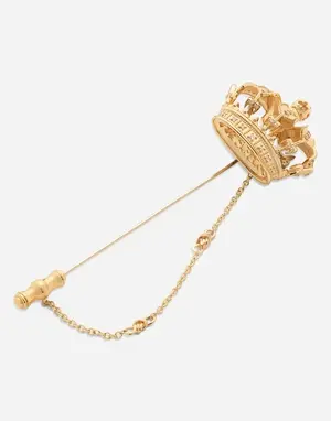 Dolce & Gabbana Royal Stick Pin In 18-karat With Diamonds - Gold