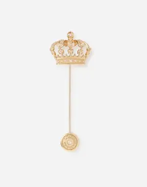 Dolce & Gabbana Crown Stick Pin Brooch - Yellow Gold