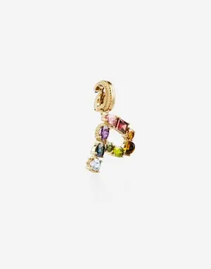 Dolce & Gabbana Alphabet P Charm In 18-karat Yellow And Gemstones