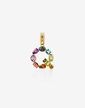 Dolce & Gabbana Q Charm With Multicolored Gems - Gold