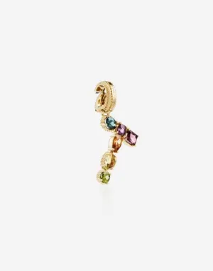 Dolce & Gabbana Charm T Lettering 18kt Yellow And Gemstones - Gold